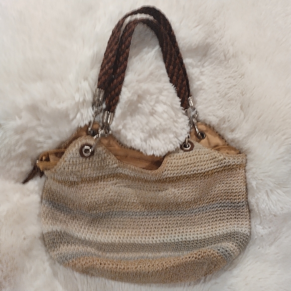 The Sak | Bags | The Sak Indio Crochet Beige Sand Striped Shoulder Bag ...